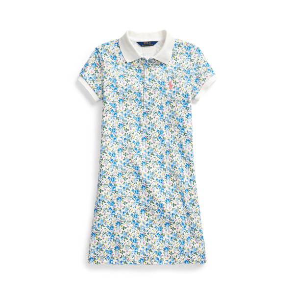 Floral Stretch Mesh Polo Dress