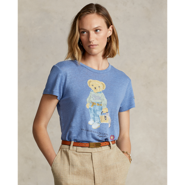 Polo Bear Jersey Linen T-shirt for Women | Ralph Lauren® CL