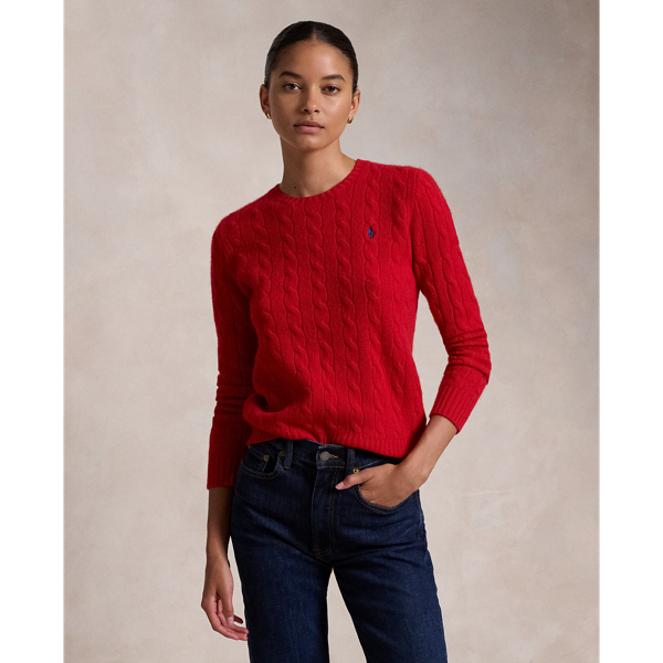 Cable Wool-Cashmere Crewneck Jumper | Ralph Lauren® Australia