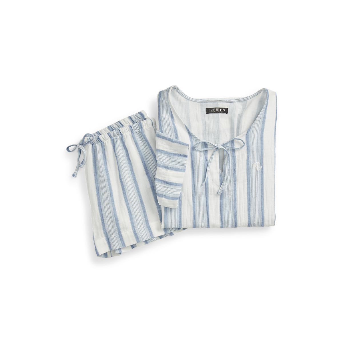 Striped Cotton Gauze Boxer PJ Set