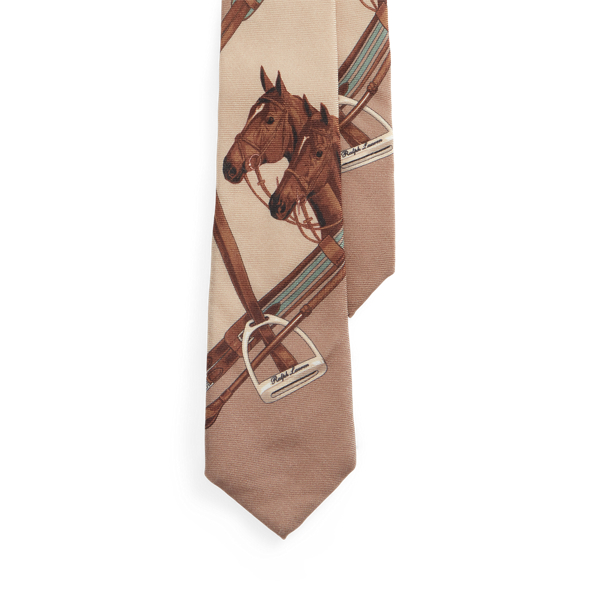 Equestrian-Print Cashmere-Silk Tie for Men | Ralph Lauren® UK