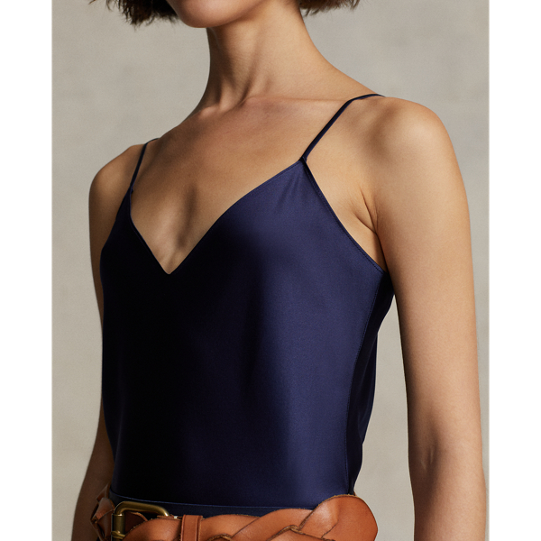 Navy silk camisole store
