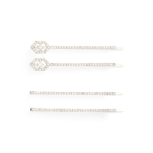 Pavé Silver-Tone Bobby Pin Set