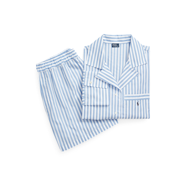 Pyjama chemise courte et short popeline pour femme | Ralph Lauren® FR
