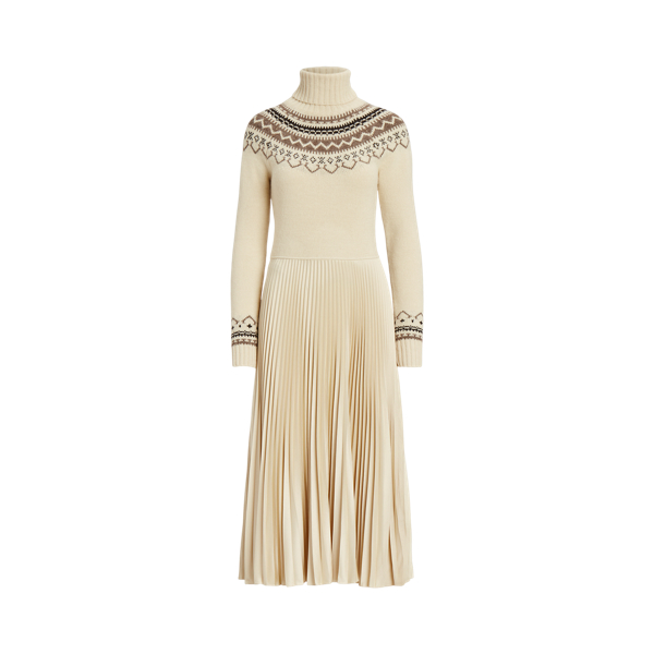 Hybrid Jumper-Pleated Roll Neck Dress | Ralph Lauren® Australia