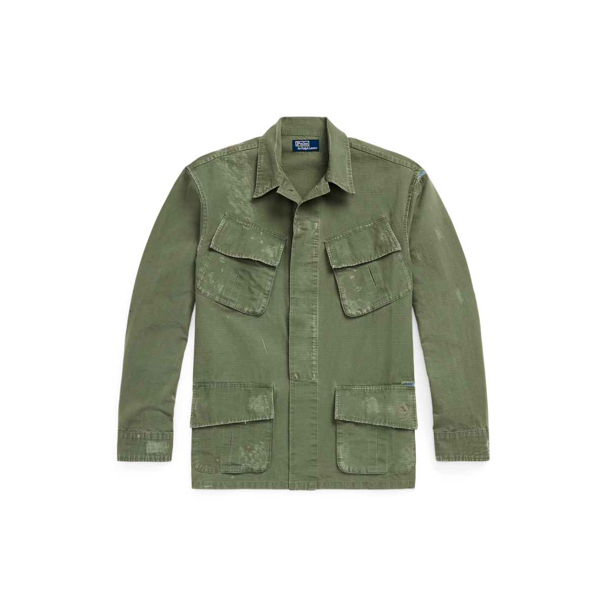 Classic Fit Distressed Ripstop Shirt