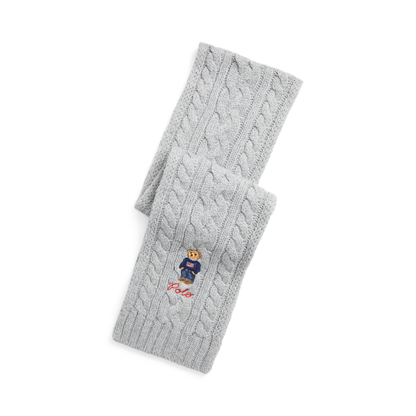 Polo Bear Cable-Knit Scarf