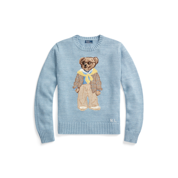 Baumwoll-Rundhalspullover mit Polo Bear für Damen | Ralph Lauren® DE