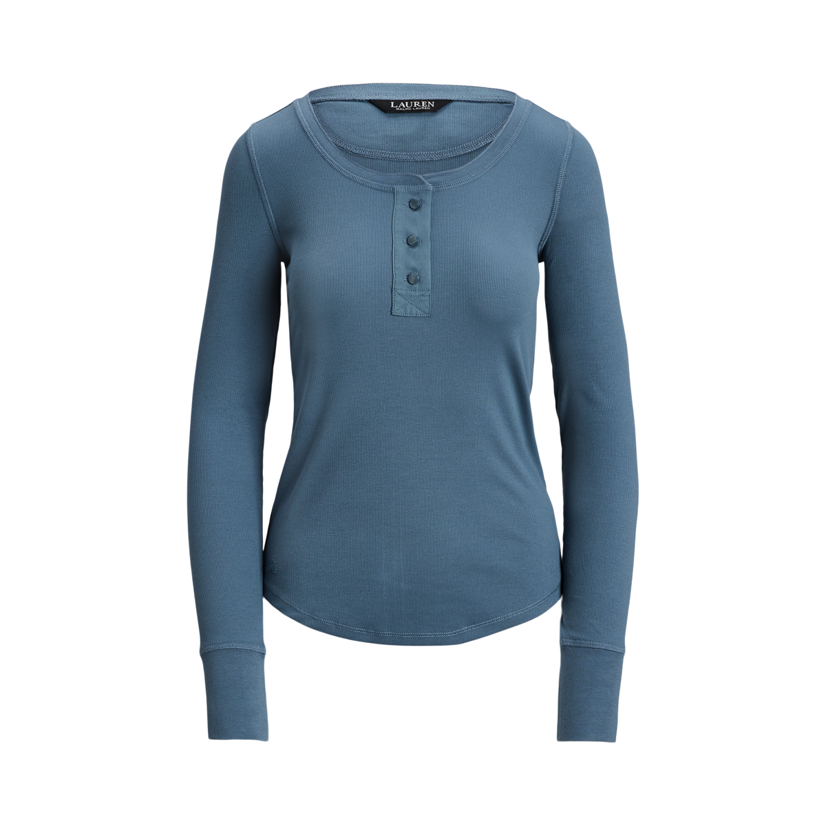 Stretch Cotton Long-Sleeve Henley Tee