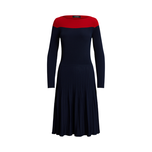 Two-Tone Pointelle-Knit Dress | Ralph Lauren® Australia