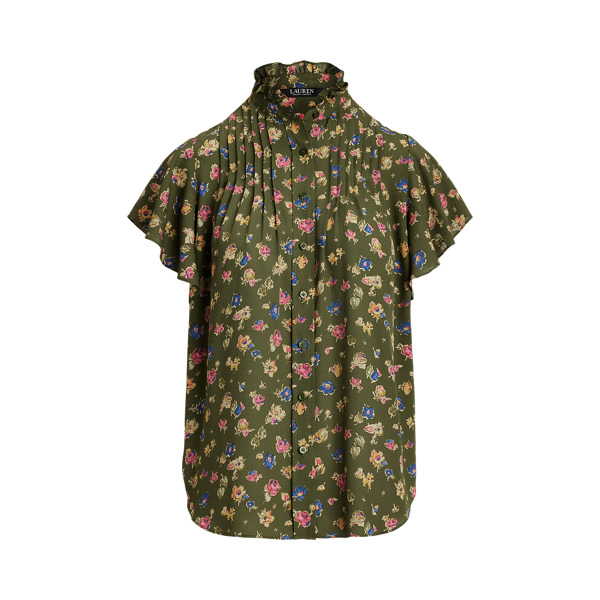 Chemise fleurie et volantée en georgette pour femme | Ralph Lauren® FR