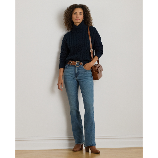 Cable-Knit Turtleneck Sweater