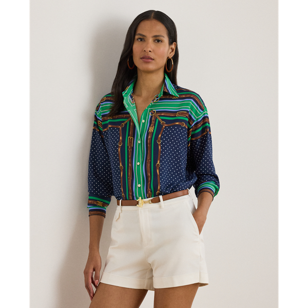 Relaxed Fit Belting & Polka-Dot Shirt for Women | Ralph Lauren® FR