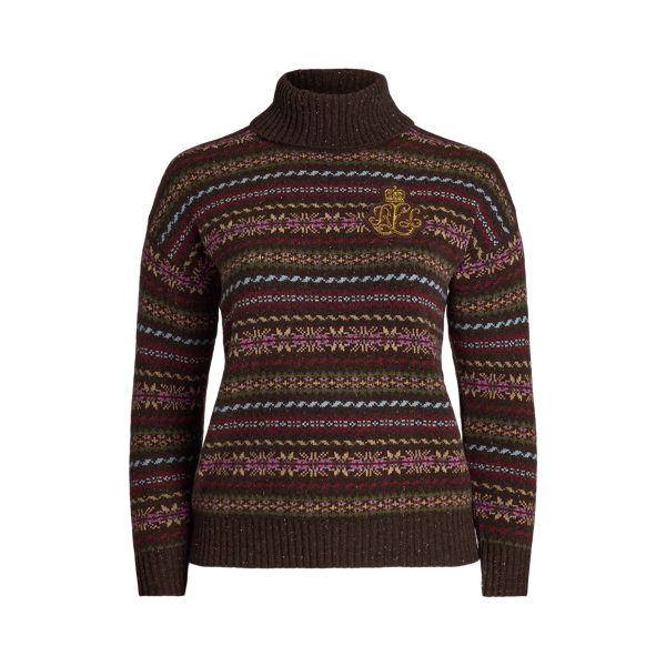 Pull col roulé Fair Isle laine mélangée pour femme | Ralph Lauren® FR