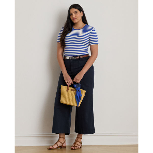 Striped Stretch Cotton Crewneck Tee