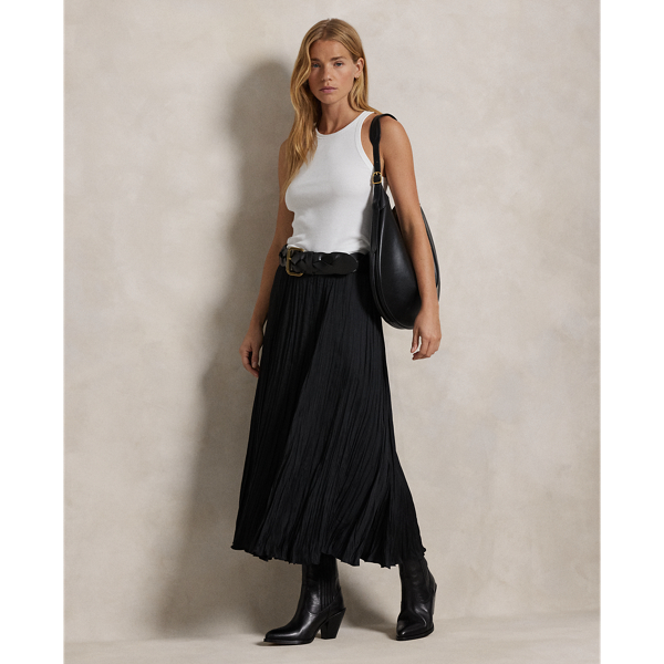 Crinkled Satin A-Line Skirt | Ralph Lauren® Australia
