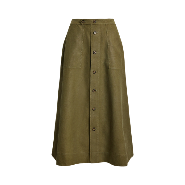 Hemp A-Line Midi Skirt for Women | Ralph Lauren® UK