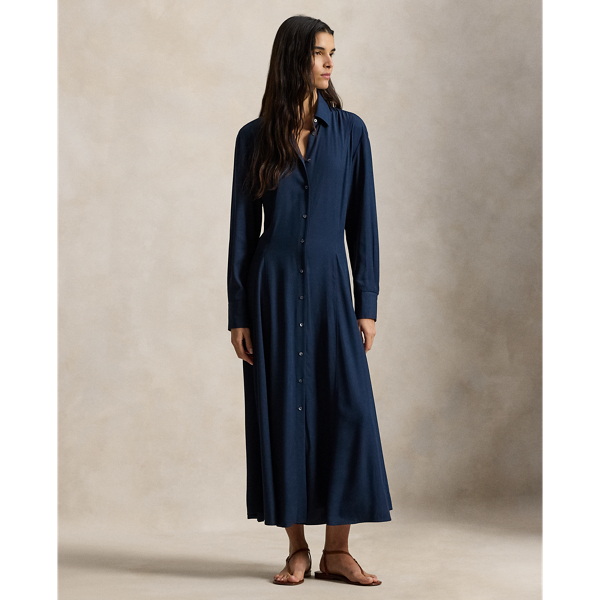 Self-Tie Twill Shirtdress