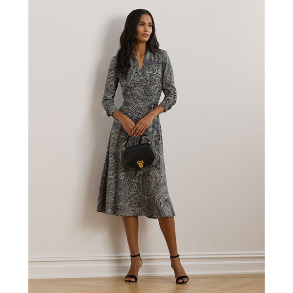 Paisley Crepe Midi Dress for Women | Ralph Lauren® CL
