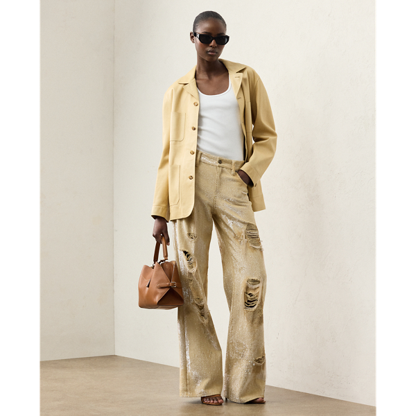 Embellished Mercer Relaxed Wide Leg Jean | Ralph Lauren® Australia