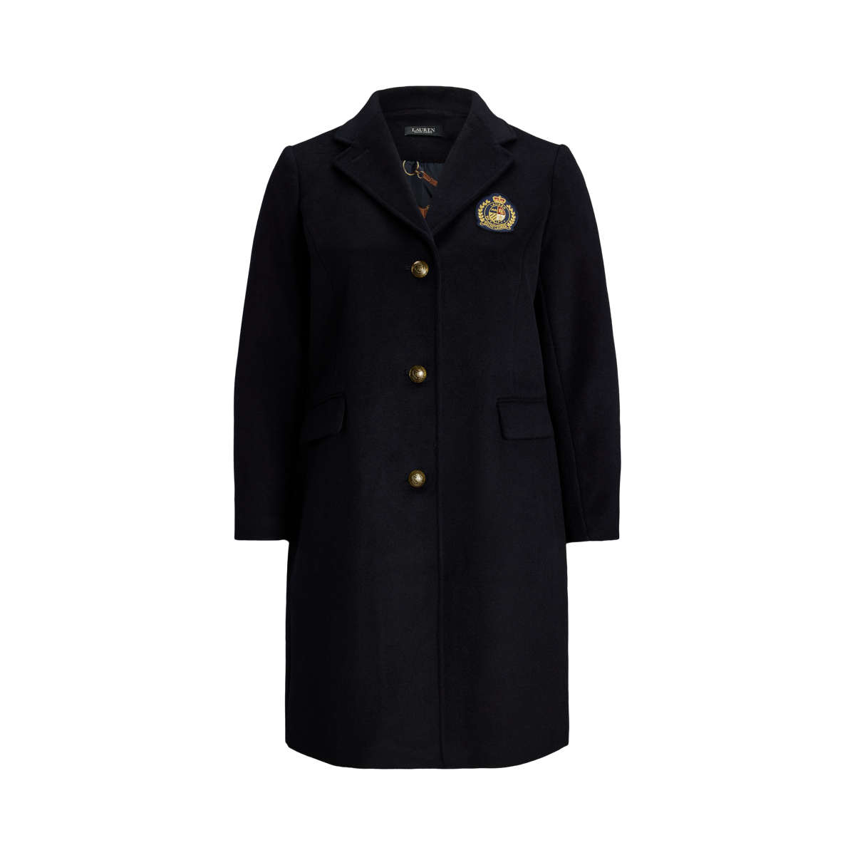 Crest-Patch Wool-Blend Coat