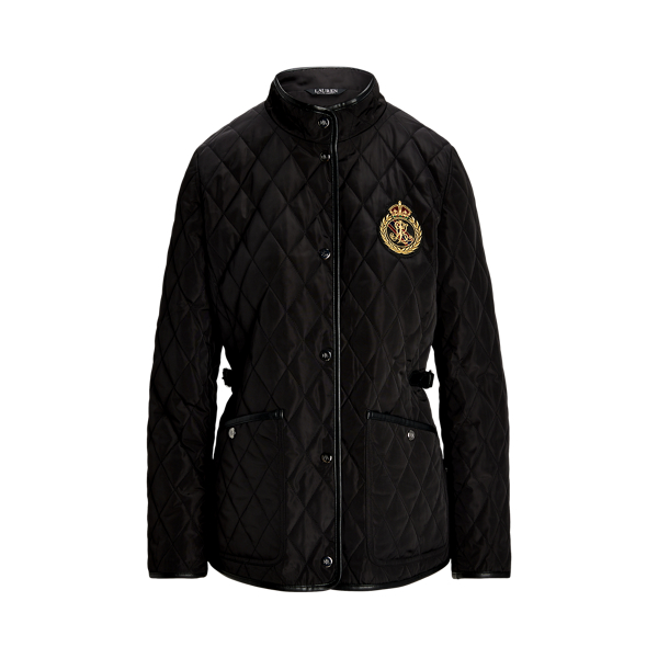 Buckle-Trim Crest-Patch Quilted Jacket for Women | Ralph Lauren® UK