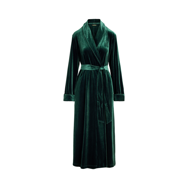 Velvet Long Shawl Collar Robe for Women Ralph Lauren UK