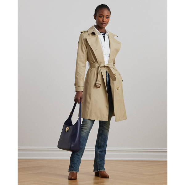 Double-Breasted Cotton-Blend Trench Coat for Women | Ralph Lauren® CL