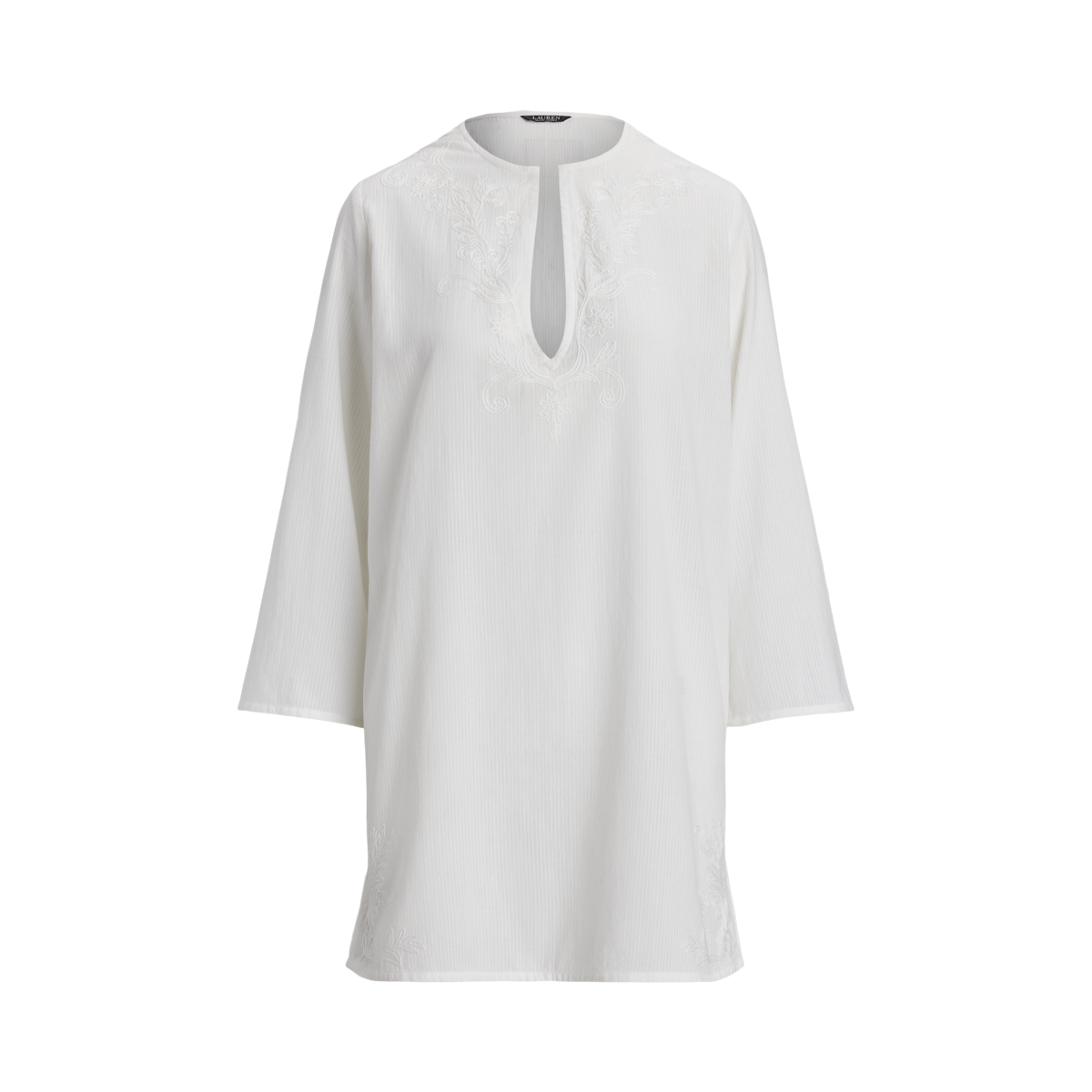 Embroidered Cotton Tunic Cover-Up