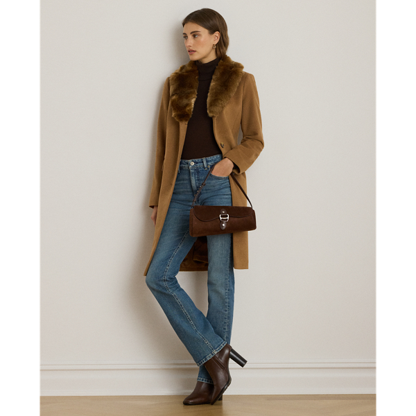 Faux Fur-Trim Wool-Blend Reefer Coat for Women | Ralph Lauren® SK