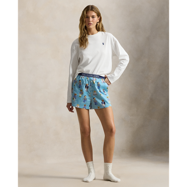 Boxer Polo Bear en coton pour femme | Ralph Lauren® FR
