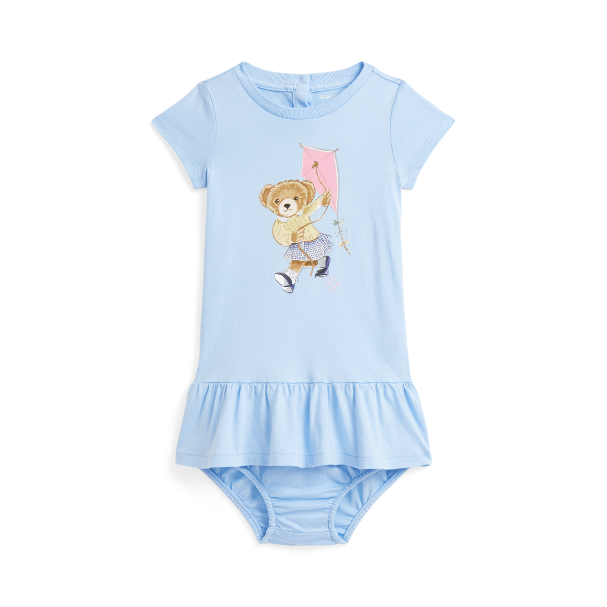 Polo Bear Cotton Jersey Dress & Bloomer