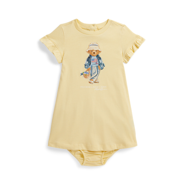 Polo Bear Cotton Jersey Dress & Bloomer