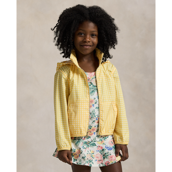 Gingham Packable Hooded Jacket