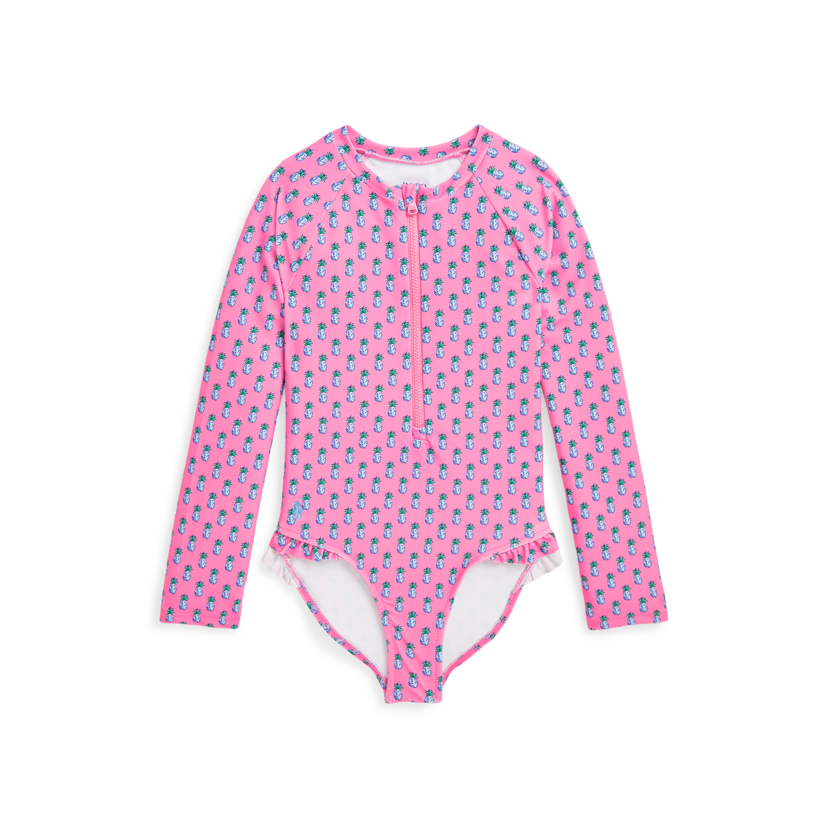 Pineapple-Print One-Piece Rash Guard