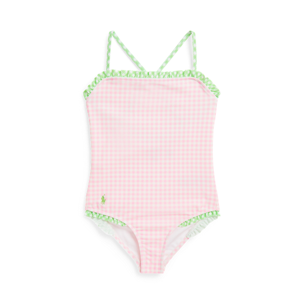 Gingham Ruffled One-Piece Swimsuit