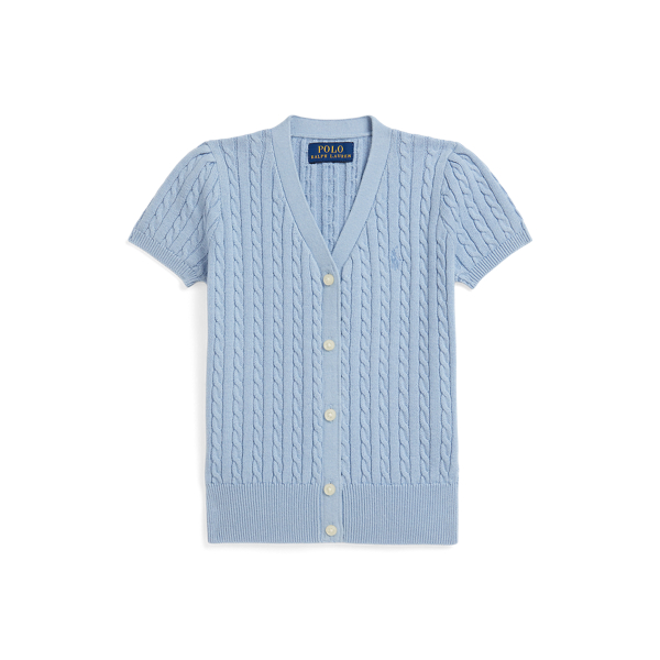 Cable Cotton V-Neck Cardigan