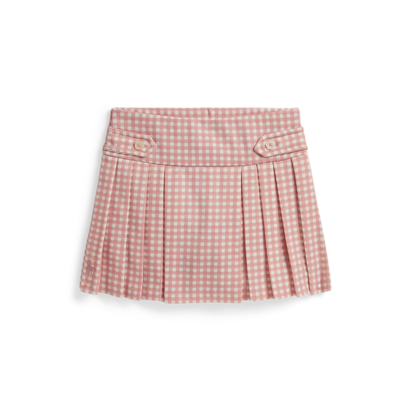 Gingham Pleated Ponte Skort