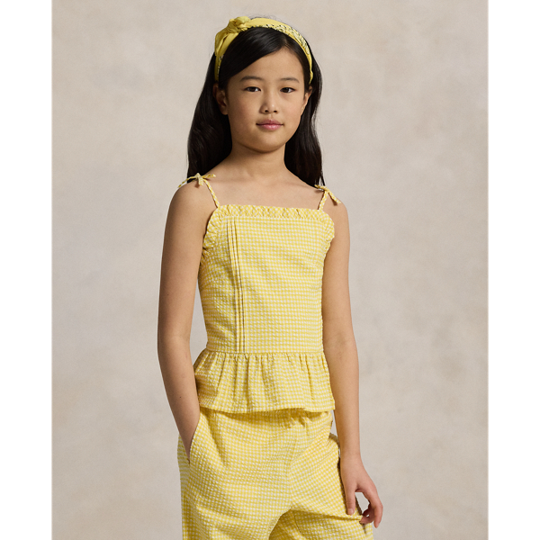 Gingham Seersucker Top & Pant Set