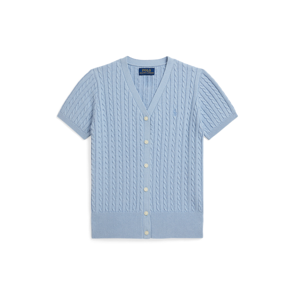 Cable Cotton V-Neck Cardigan