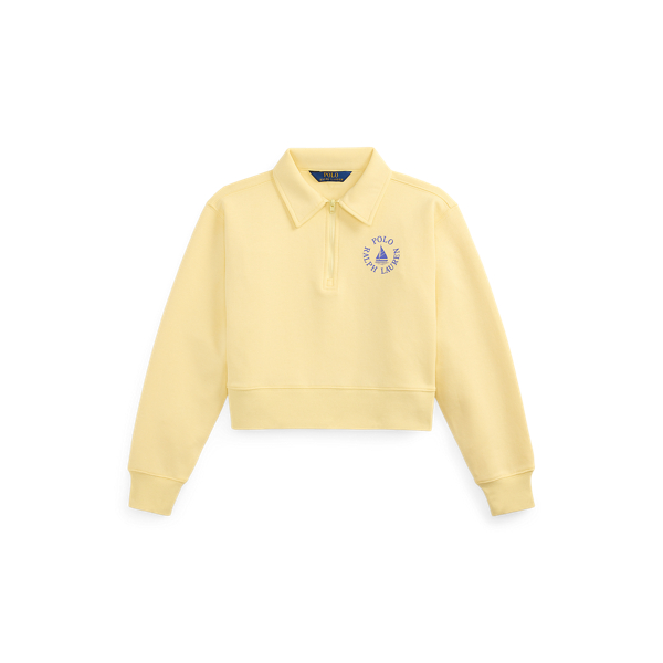 Double-Knit Collared Boxy Sweatshirt