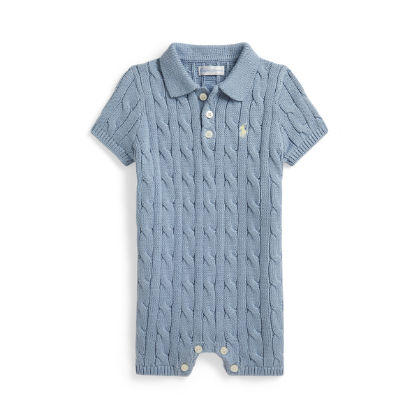 Cable-Knit Cotton Polo Shortall for Baby Boy | Ralph Lauren® IN