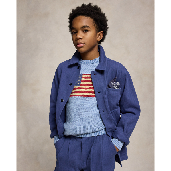 Knit Herringbone Utility Jacket