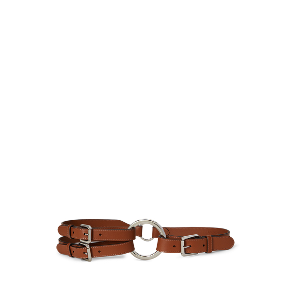 Tri-Strap O-Ring Leather Belt for Women | Ralph Lauren® UK
