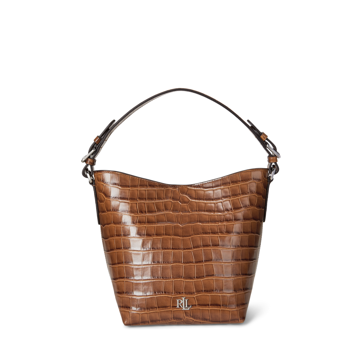 Croc-Embossed Medium Witley Bucket Bag