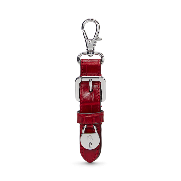 Padlock-Charm Embossed Leather Key Fob for Women | Ralph Lauren® UK