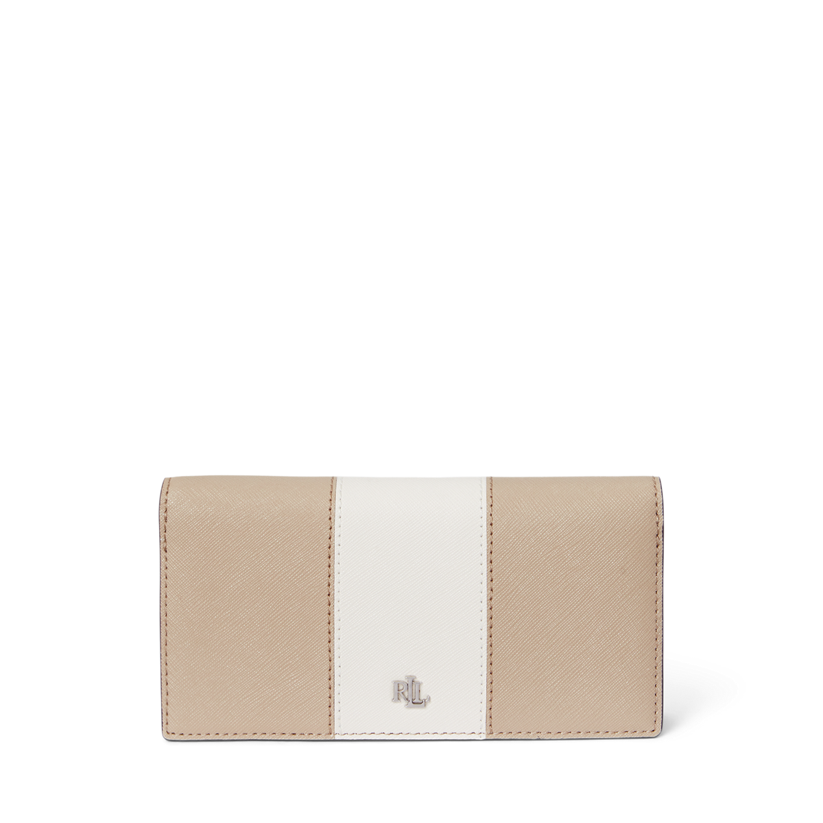 Two-Tone Crosshatch Leather Slim Wallet