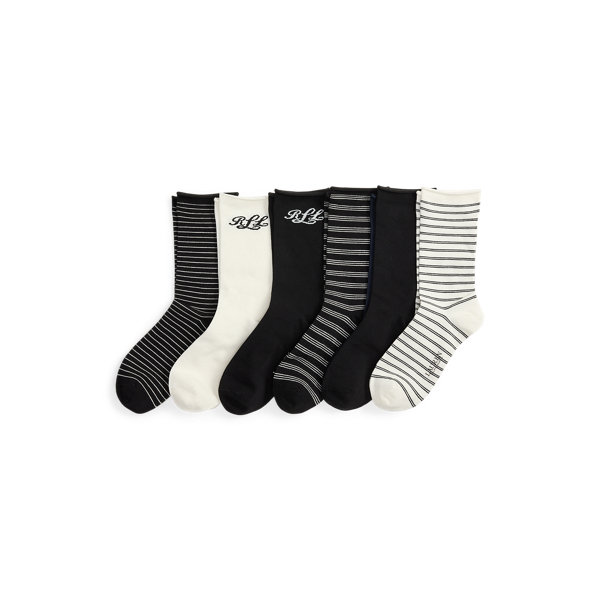 Logo & Striped Roll-Top Sock 6-Pack
