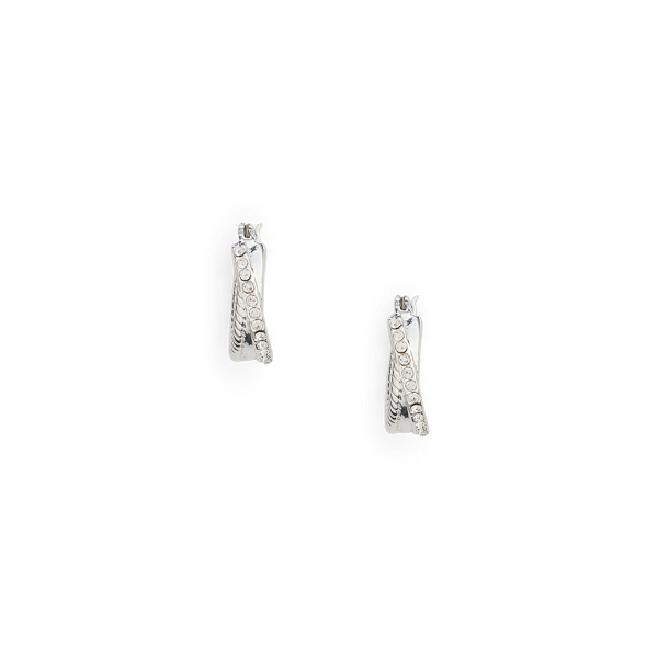Pavé Silver-Plated Twisted Hoop Earrings for Women | Ralph Lauren® CO