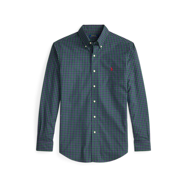 Custom fit geruit poplin overhemd voor heren | Ralph Lauren® BE